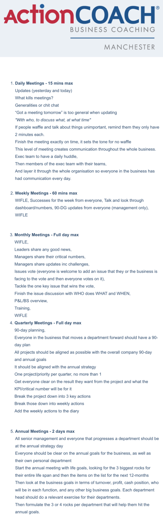 How to run a management meeting